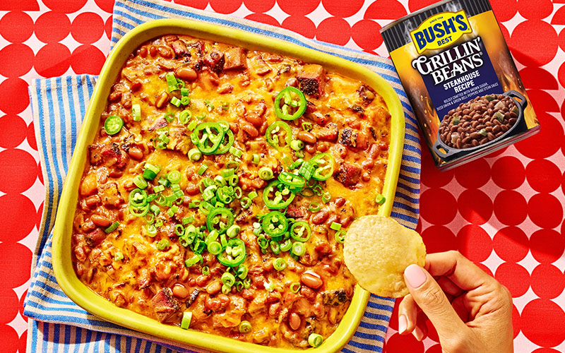 Bush's® Steakhouse Recipe Grillin’ Beans & Brisket Tailgate Dip | BUSH ...
